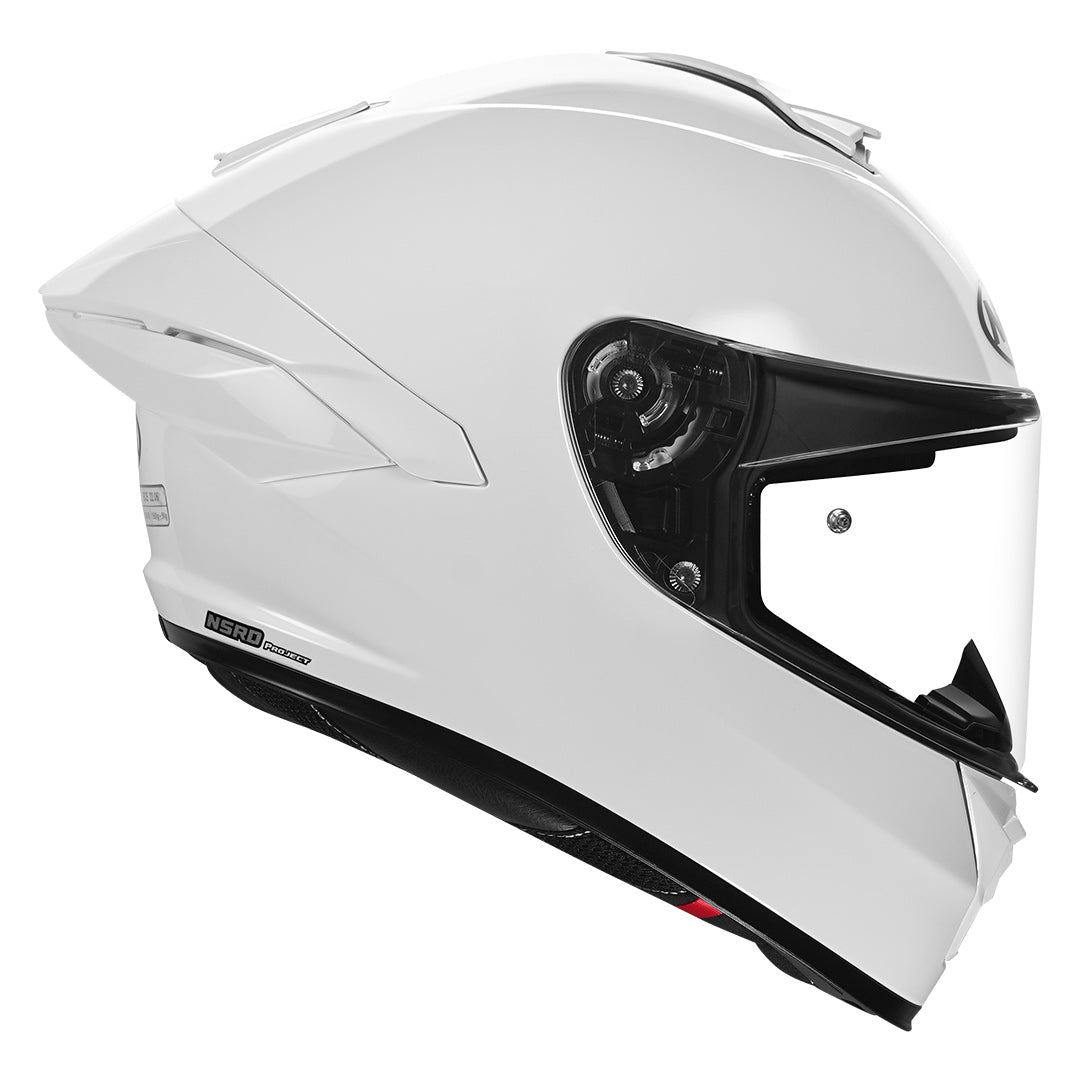 NHK K5R Solid White Helmet | With D-ring Fastener – PowerSports