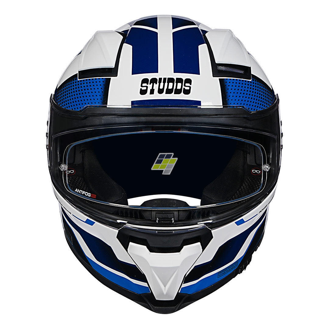 STUDDS Helios Asphalt Helmet | With Sun Visor & Anti-Fog 100 – PowerSports