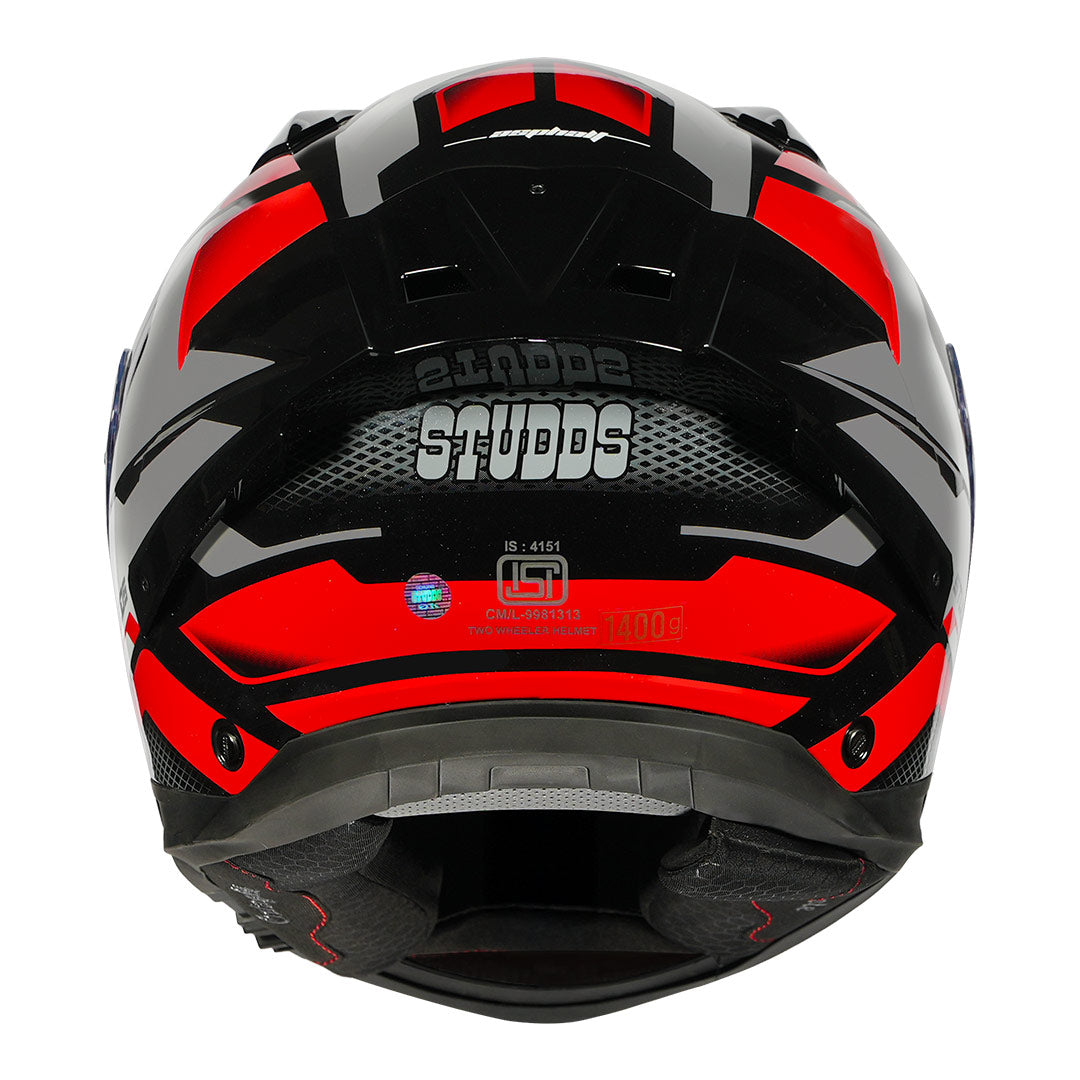 STUDDS Helios Asphalt Helmet | With Sun Visor & Anti-Fog 100 – PowerSports